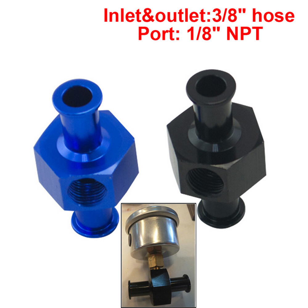 UNIVERSAL FUEL PRESSURE GAUGE ADAPTER 3/8" HOSE WITH 1/8" NPT TEE PORT ...