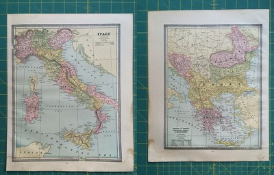 Pre-1900 - 1885 Antique Cram World Atlas Map