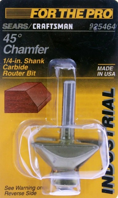 Craftsman Router Bit 25464 Carbide 45 Degree Chamfer - - Made in USA ...