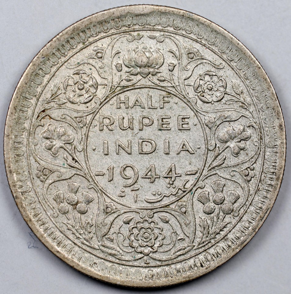 1944-L India - British 1/2 Rupee | eBay