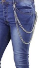 New Men Women Silver Metal Long Wallet Chunky Chains Thick Biker Jean 2 ...
