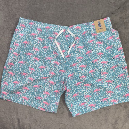 Chubbies Shorts Men 3XL Blue Flamingos Swim Trunk Board Lined Tropical ...