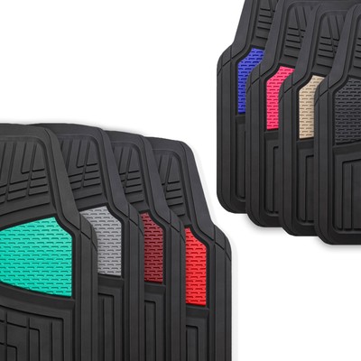 FH Group Premium Floor Mats Tall Channel Trimmable Rubber Mats - Full ...