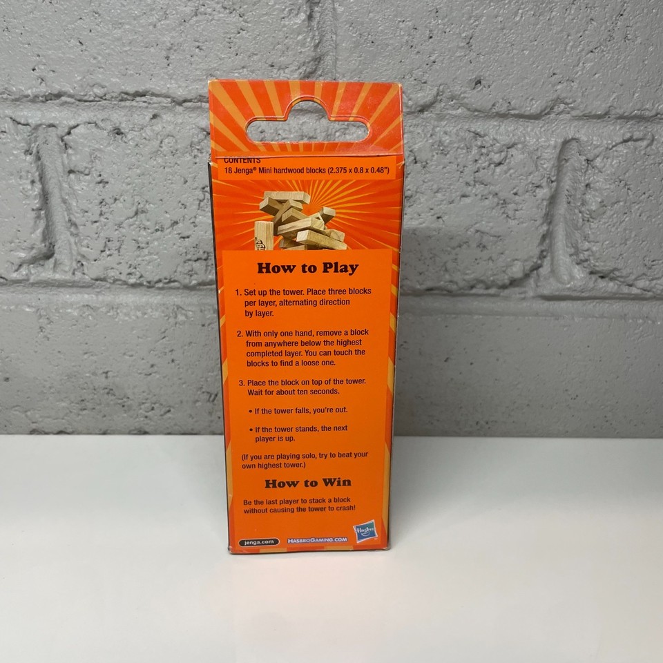 Hasbro Gaming Jenga Mini Game, for Ages 6+ Years, Pocket Sized | eBay UK