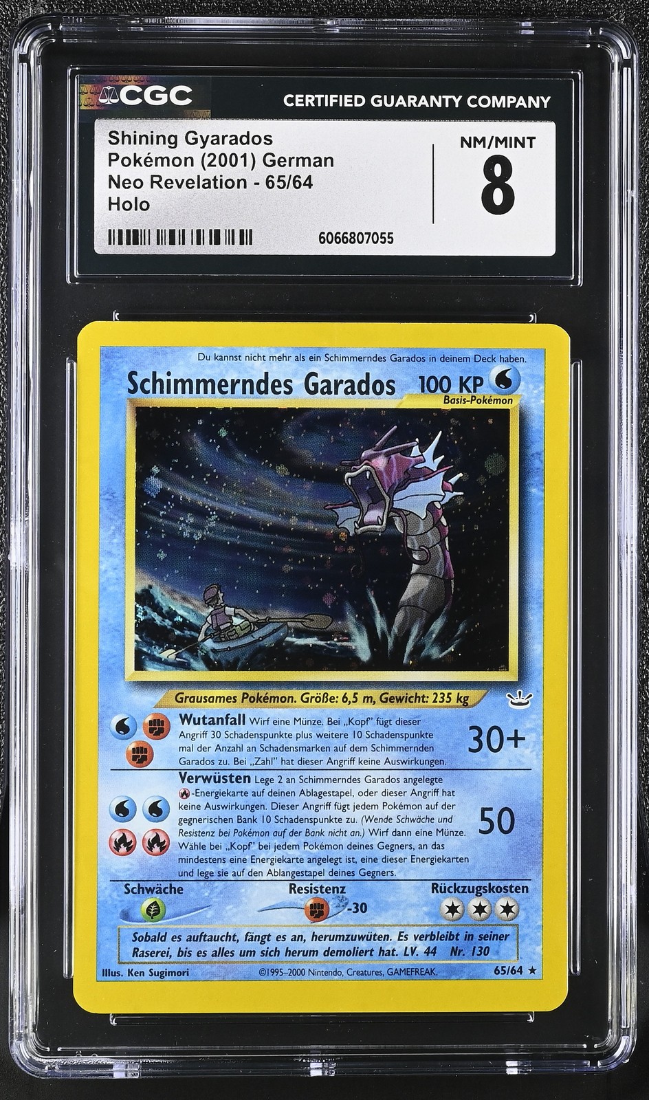 CGC 8 Shining Gyarados 2001 Neo Revelation German 65/64 Holo SWIRL ...