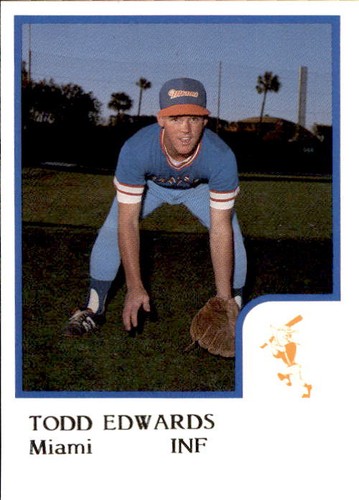 1986 Miami Marlins ProCards #6 Todd Edwards Houston Texas TX - NM ...