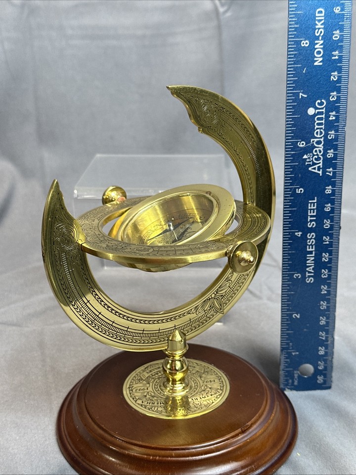 VTG Brass Compass the Discovery of America Commemorative 1492-1992 7.5 ...