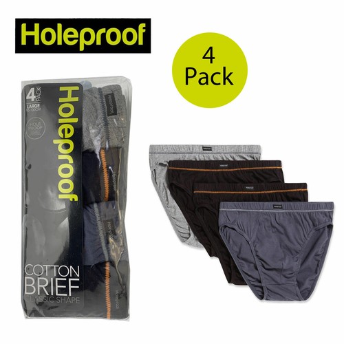 Holeproof 4 Pack Bulk Cotton Tunnel Mens Briefs Undies Underwear Grey ...