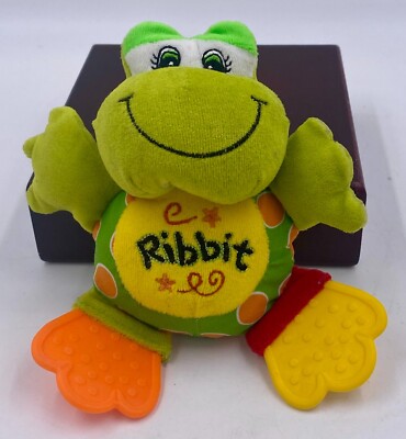 Babies 2 Grow Baby Plush Teething Rattle - RIBBIT Frog Toy - no damage ...