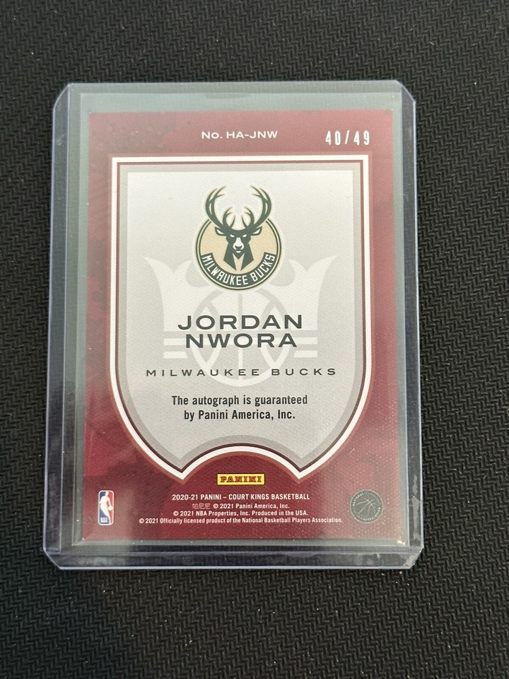 2020-21 Panini Court Kings Jordan Nwora Heir Apparent Autograph /49 ...