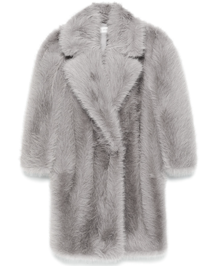 SPORTMAX Max Mara Faux Fur Coat NWT Grey size XS | eBay