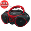 Portable Red Compact Stereo Cd Player with Am/Fm Stereo Radio CD-R/RW ...