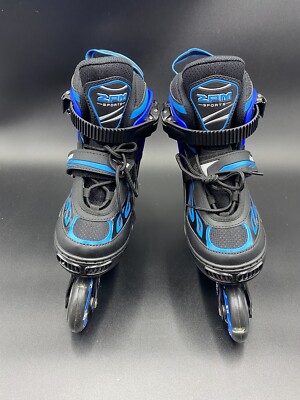 Zpm sports inline roller skates Size U.S 1-4 Adjustable Blue / Black ...
