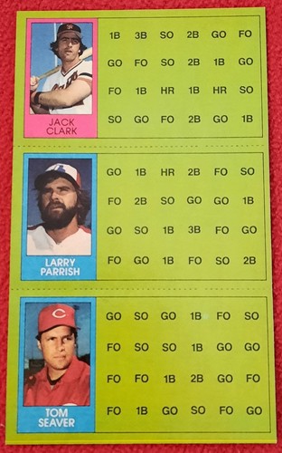 1981 Topps Baseball Scratch-Off Tom Seaver/Clark/Parrish Blackless ...