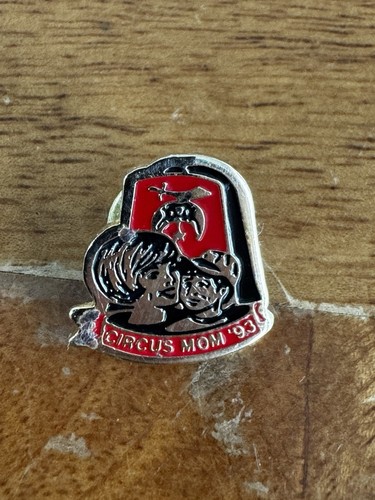 Vintage Circus Mom Shriners Circus Fez Hat Lapel Pin Red Black Gold