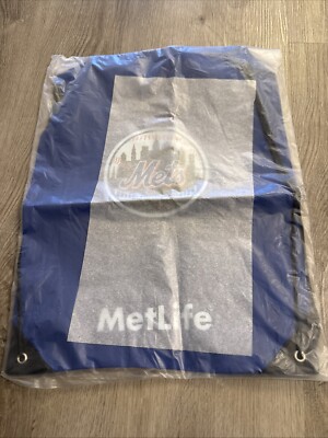 New York Mets MLB MetLife Drawstring Backpack Black, Blue Sports Bag ...
