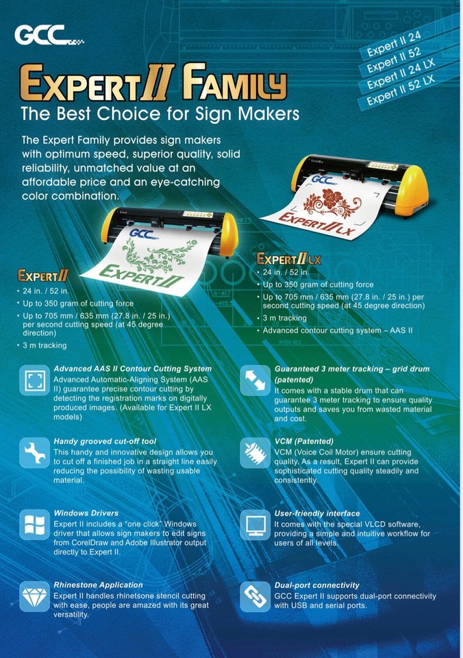 GCC Expert Ⅱ LX 24 61 Cm Vinyl Cutter Plotter + Stand + Software + FREE ...