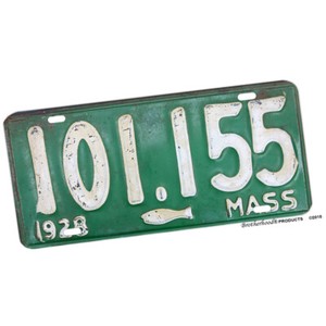 1928 Massachusetts Fish Design Reproduction Aluminum License Plate ...