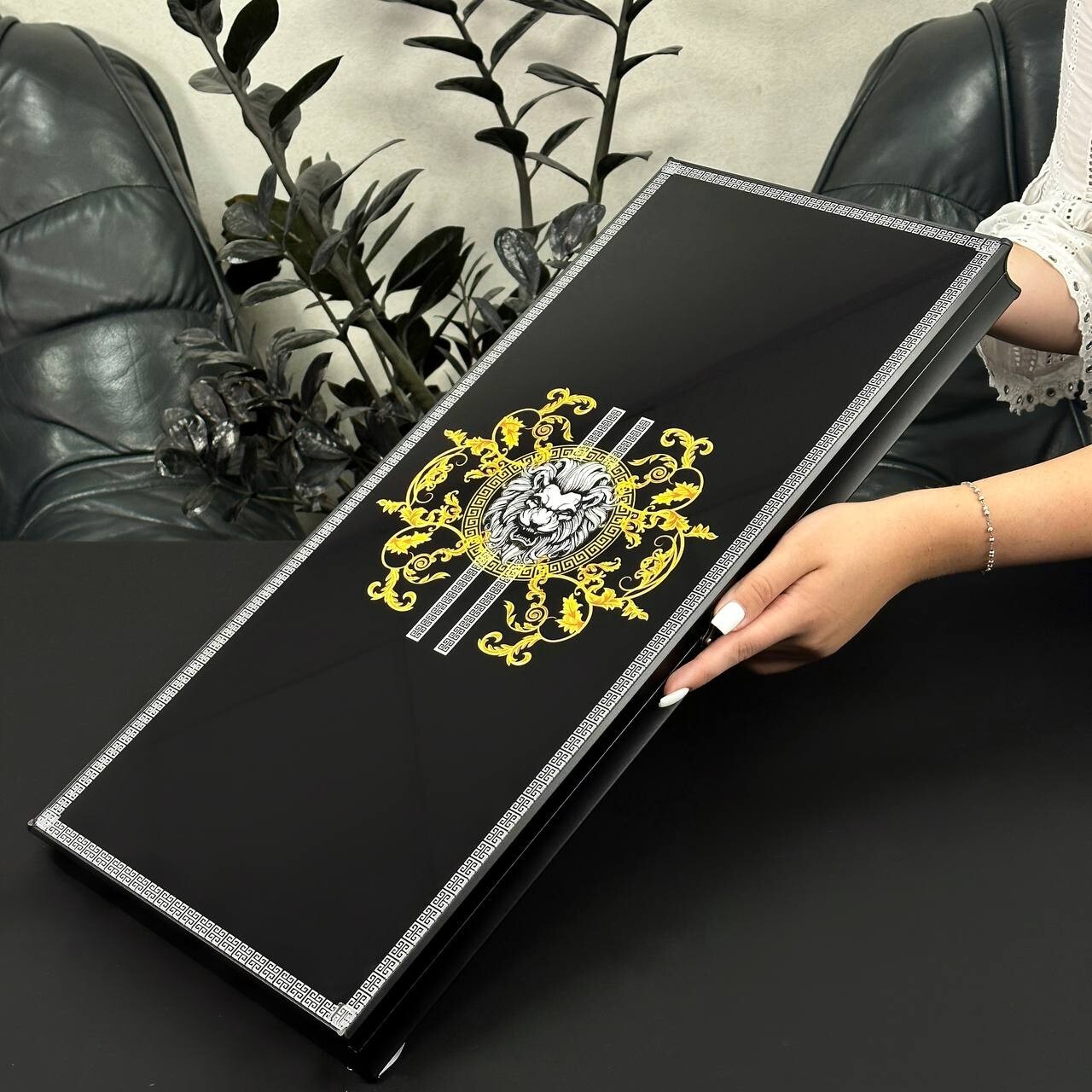 Glass Backgammon Set Versace, Customized Game Board, Exclusive Design ...
