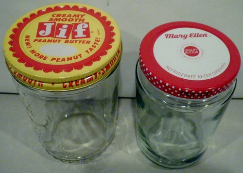 Vintage Creamy Smooth JIF Peanut Butter & Mary Ellen Jam Glass Jars | eBay