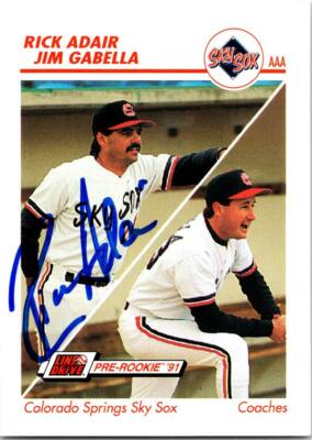 Rick Adair autographed Baseball Card Colorado Springs 1991 Impel Pre ...