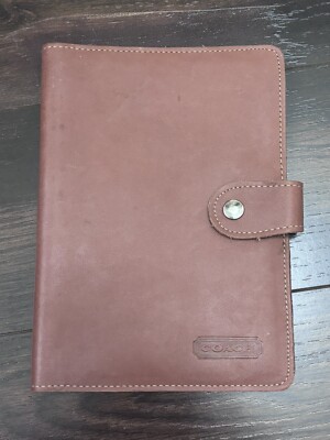 Coach Day Planner Brown Leather Vintage Agenda Organizer Cover Sleeve ...