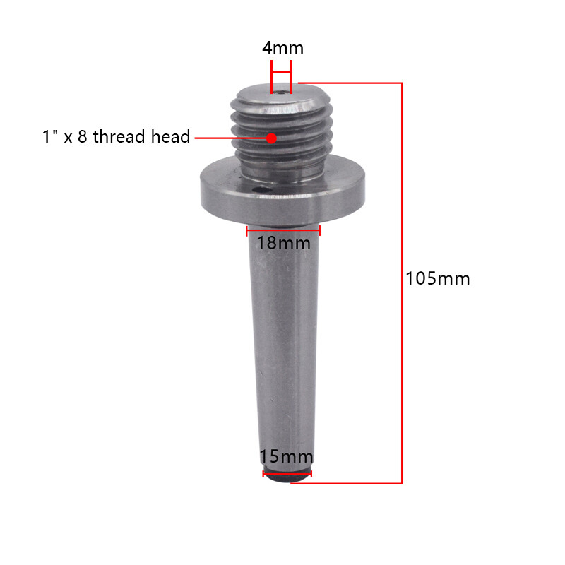 1PCS Tailstock Chuck Adapter 1" x 8 TPI 1-inch x 8 TPI with MT2 Arbor ...