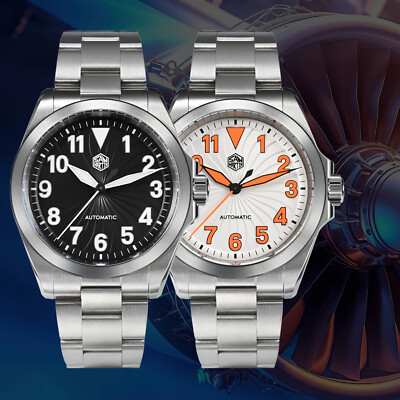 SAN MARTIN SN0132-G1 NH35 Automatic Stainless Steel 40mm 10ATM Men's ...