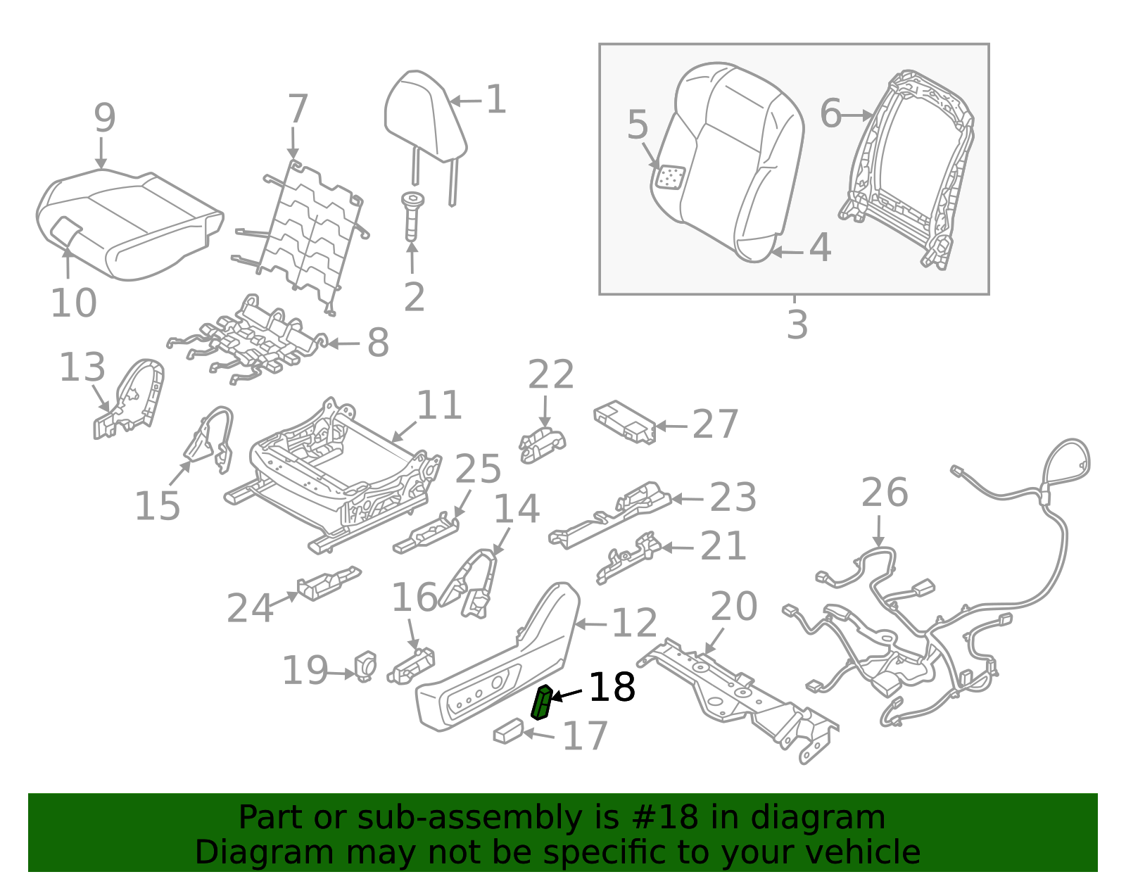 Genuine Nissan Recline Knob 87063-6RA0A for sale online | eBay
