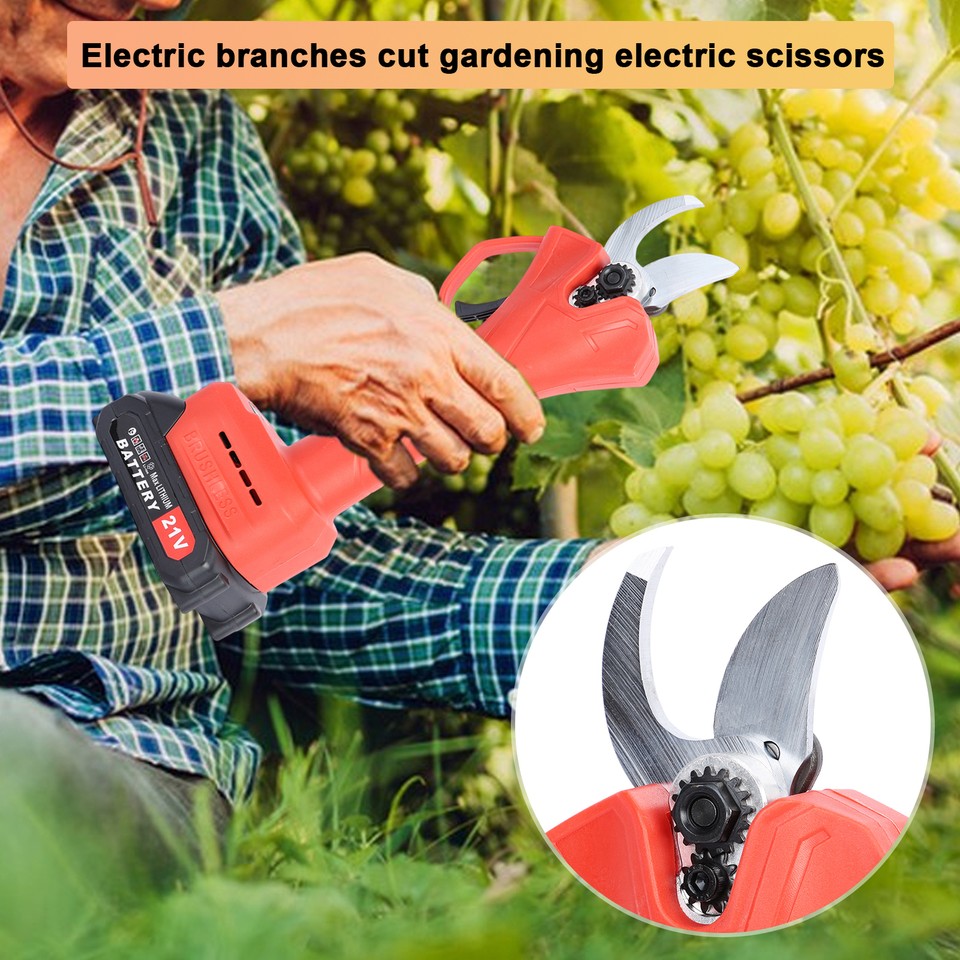 Cordless Electric Branch Scissor Pruning Shear Pruner Ratchet Cutter ...
