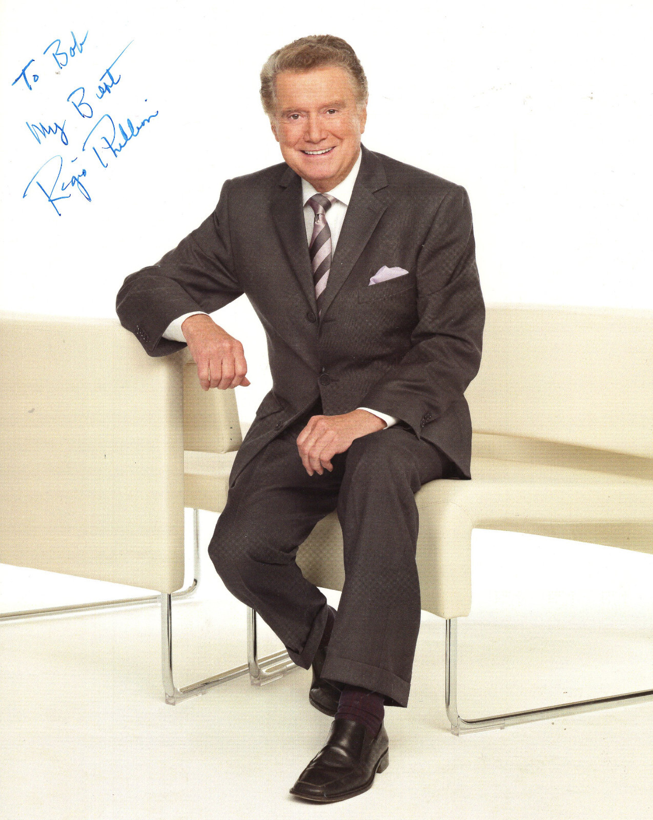 REGIS PHILBIN HAND SIGNED 8x10 COLOR PHOTO+COA AWESOME POSE TO BOB | eBay