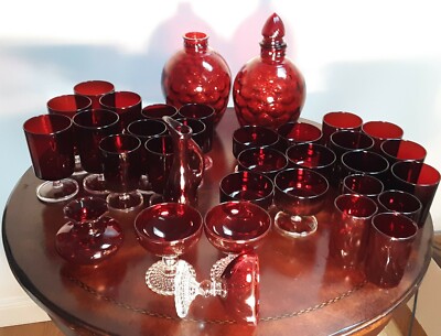 Vintage Ruby Red Depression Wheaton Glassware - Many pieces! Sold ...