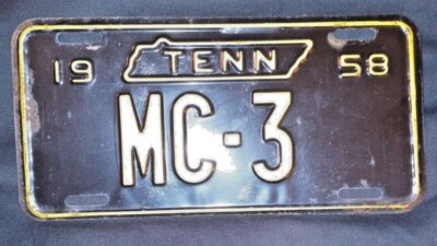 1958 TENNESSEE U. S. CONGRESS 3 LICENSE PLATE | eBay