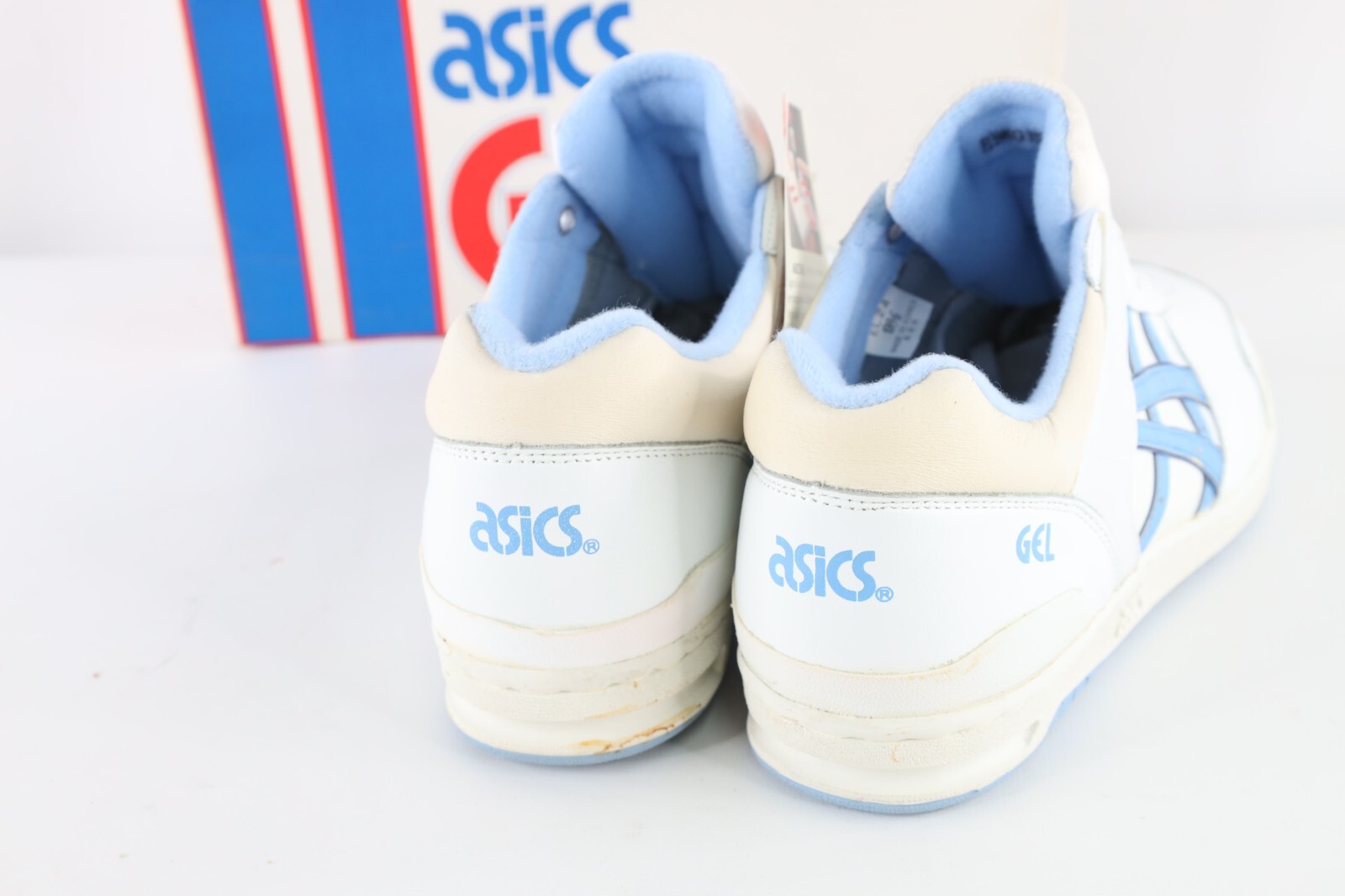 NOS Vtg 90s Asics Womens 9.5 Spell Out Gel Classic Sneakers Shoes White ...