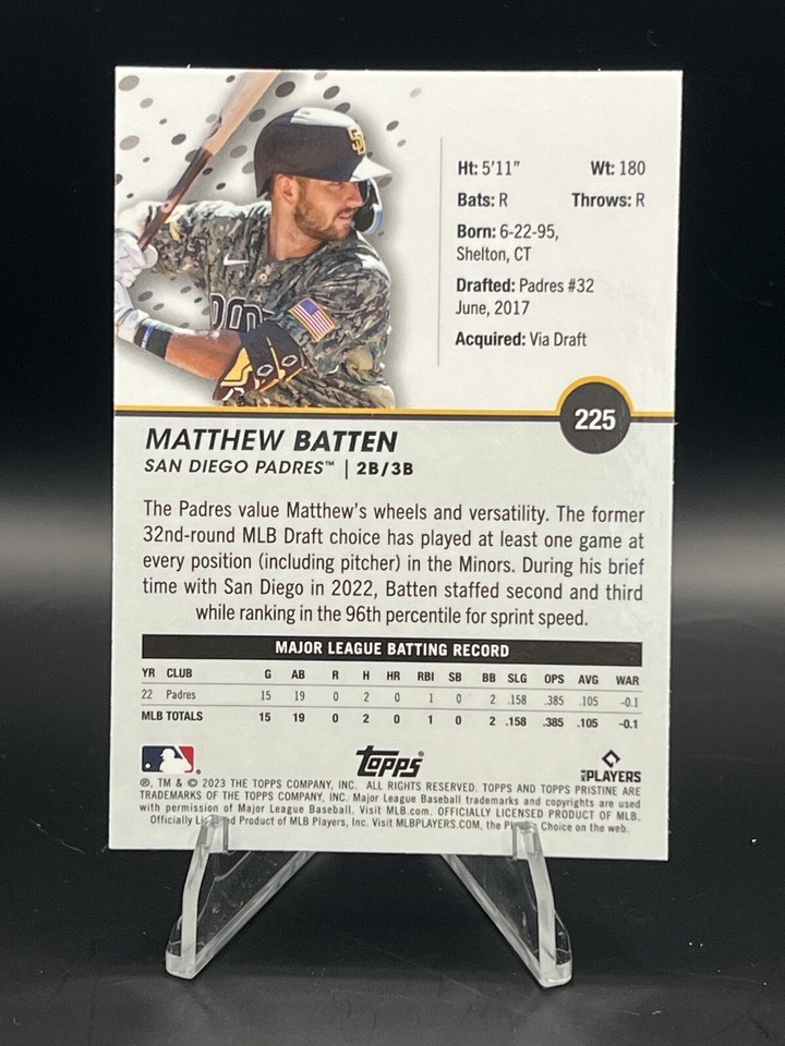 2023 Topps Pristine #225 Matthew Batten Rookie Card | eBay