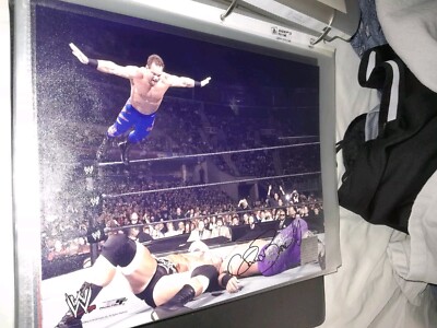 Chris Benoit Signed Official Wwe Photofile Glossy Flying Headbutt Wwf ...