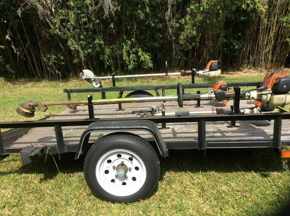 2PCS Lockable Trimmer Rack Holder Trailer FOR Weeder Edger Trimmer FOR ...