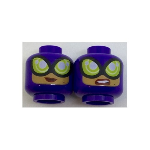 LEGO - Minifig, Head Female Balaclava, Large Lime Goggles, Smile ...
