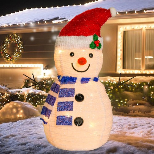 Lighted Snowman Holiday Displays, Light Up Collapsible Snowman Pre Lit ...
