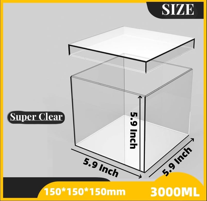 Large Acrylic Box With Lid Clear Display Boxes Acrylic Square Cube ...