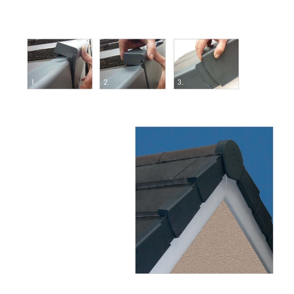 Klober Dry Verge Plastic End Cap for Gable Apex Roof Tile - Left ...