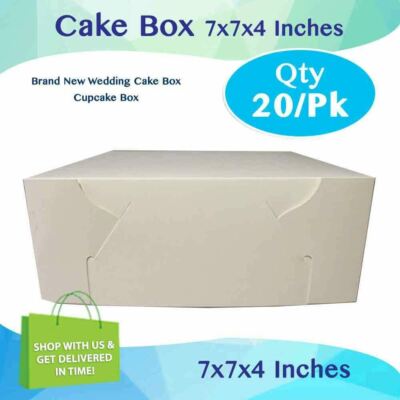 CAKE BOXES 7x7x4" 20Pk Cupcake Muffin Cases Wedding Window Boxes CAKE DECORATING | eBay Australia