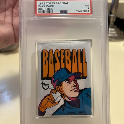 1972 Topps Baseball Wax Pack Rarest Series PSA 7 High Number 6th Series ...