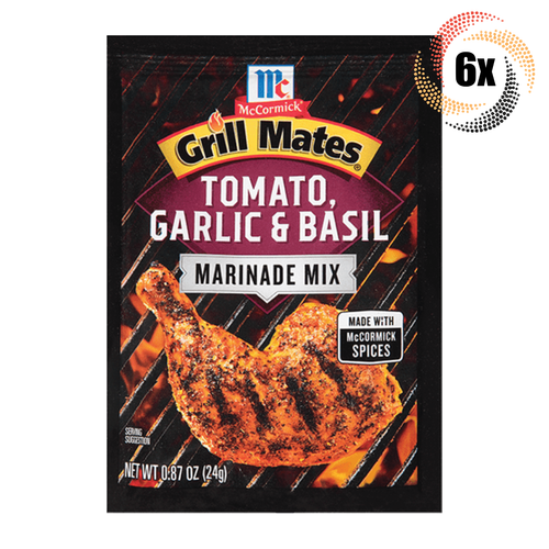 6x Packets McCormick Grill Mates Tomato Garlic & Basil Marinade Mix ...
