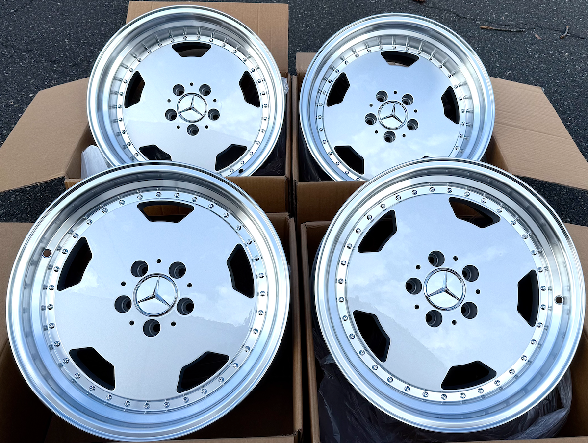 17 INCH MERCEDES RIMS WHEELS AERO HAMMER 126 CHASIS FITS 560SEL 560SEC ...