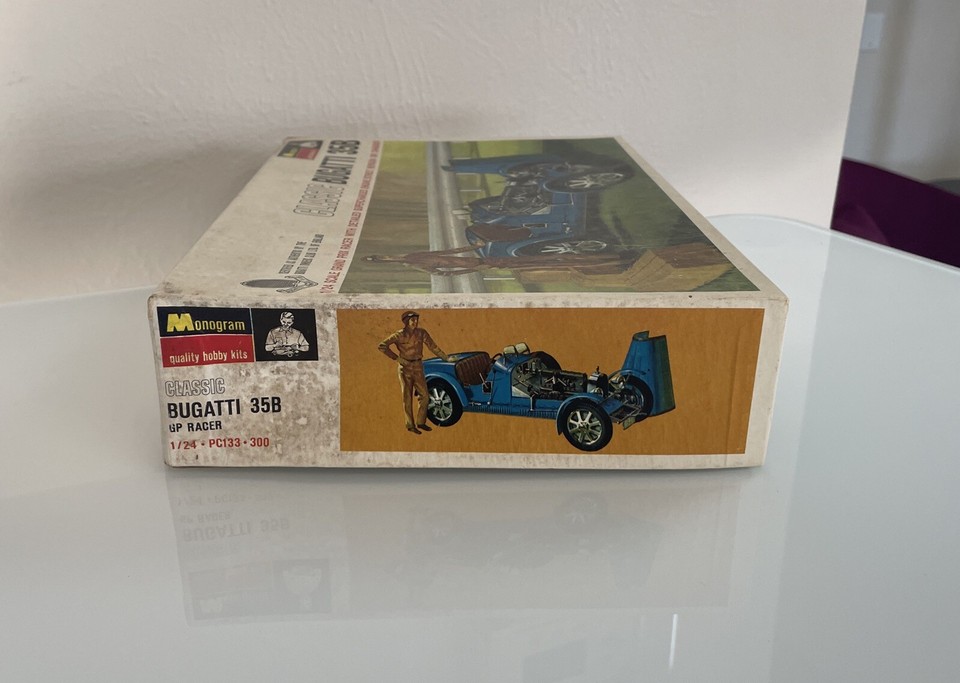 Vintage Monogram PC133 Classic Bugatti 35B Open Box Model Kit 1/24 1966 ...