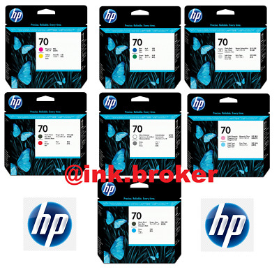Genuine HP 70 lot of printheads - C9404/C9405/C9406A/C9407A/C9408A ...