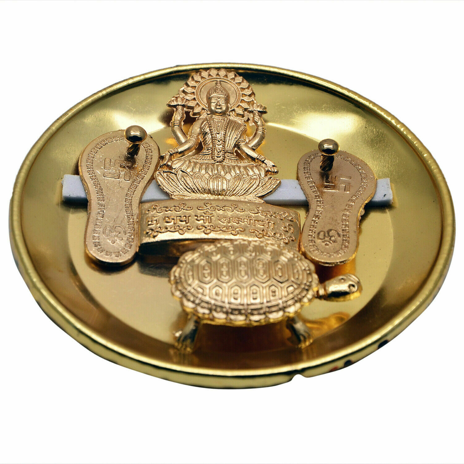 LAXMI CHARAN PADUKA AND LAXMI IDOL TORTOISE KUBER KACHUA ASTHADHATU ...