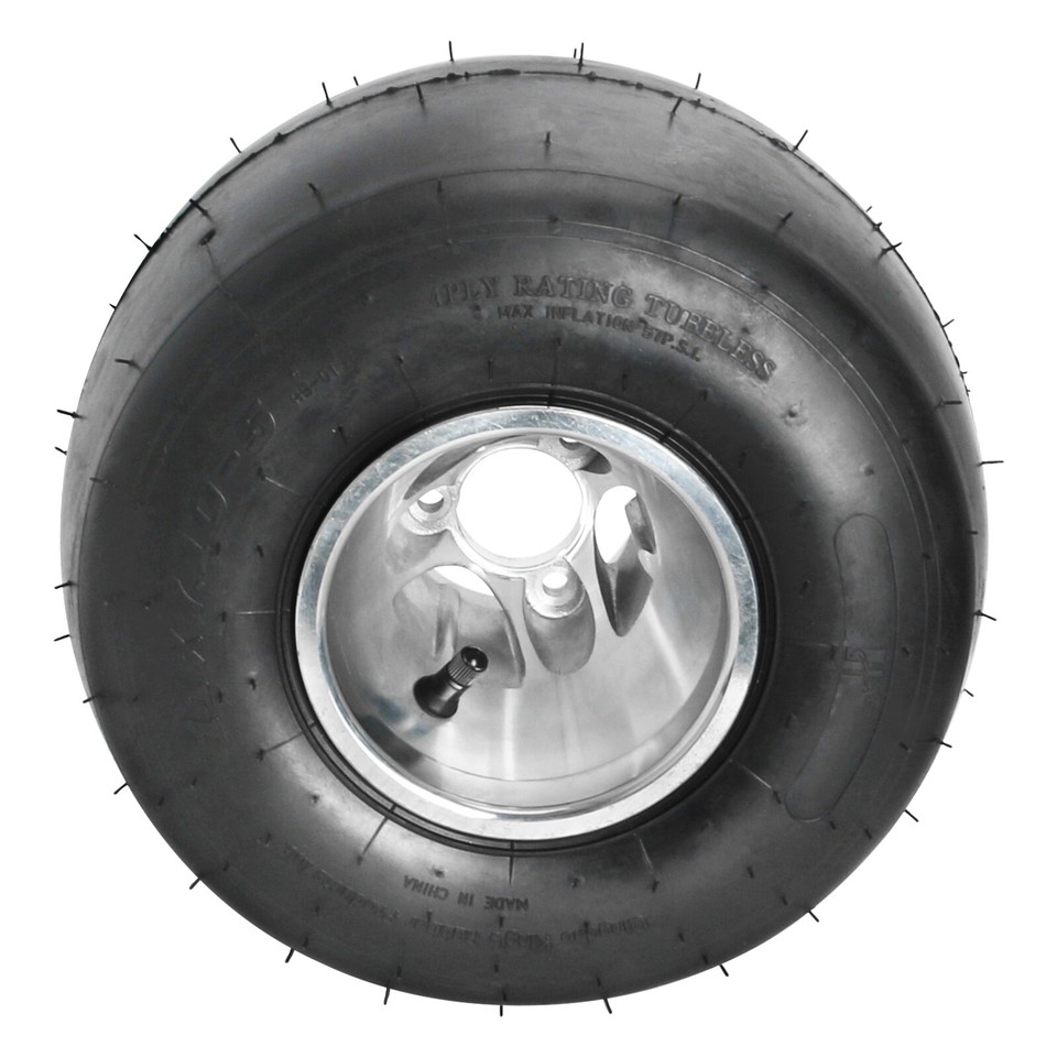 Set 4, 5" Go Kart Wheel 10x4.50-5 Front & 11x7.10-5 Tire Rim 3 Stud ...