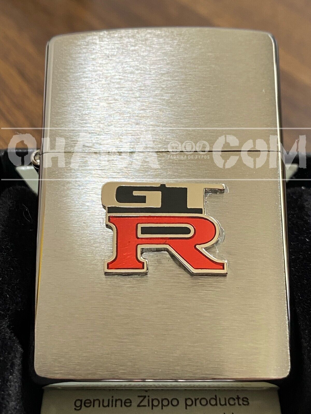 Zippo Oil Lighter Nissan GT-R Logo Emblem Metal Large Type Silver Brass ...